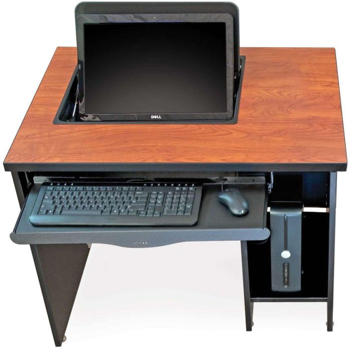 Computer desk with hidden monitor store